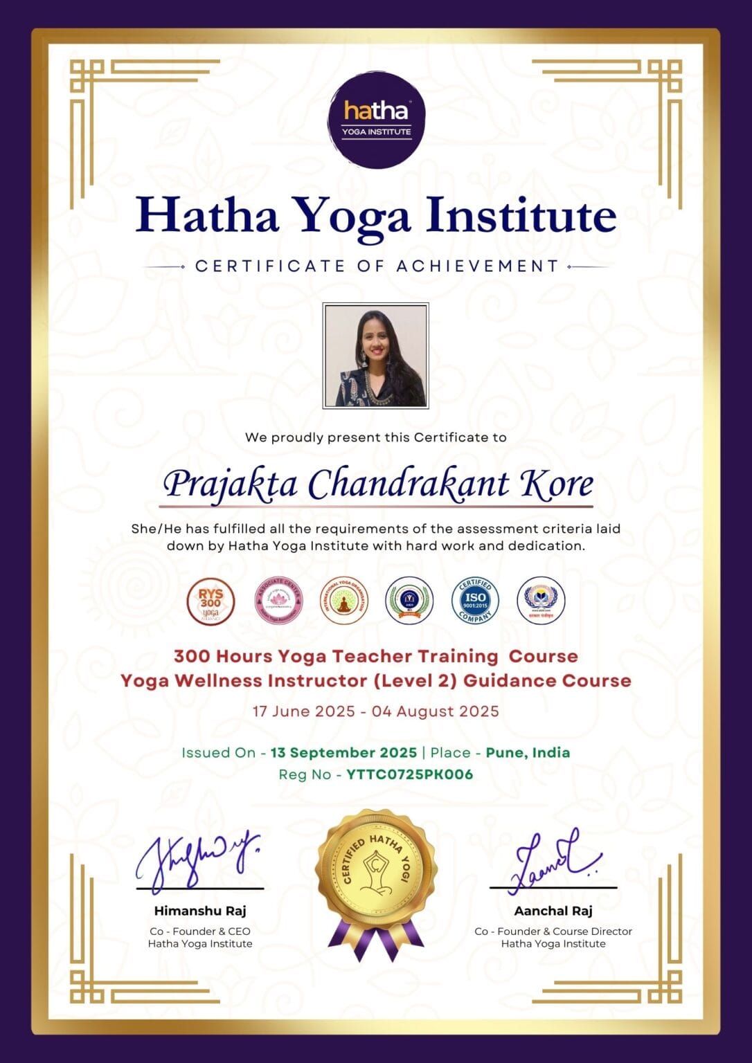 Advanced Certificate Course in Yoga | Level 2 | Hatha Yoga Institute